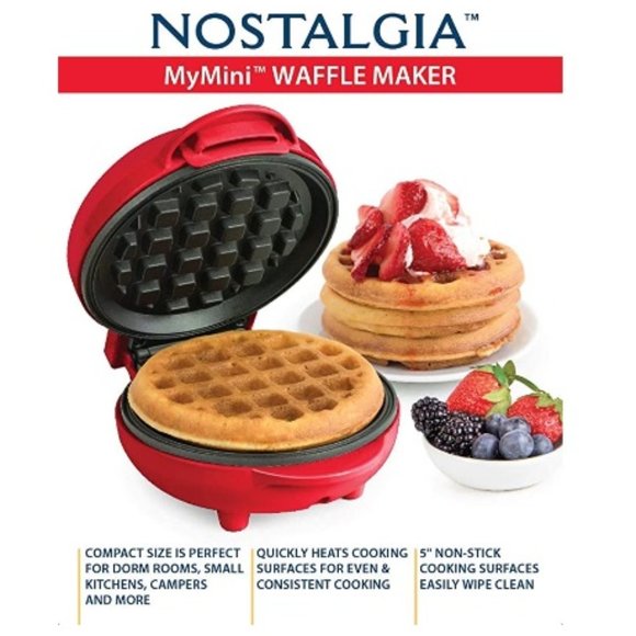 Nostalgia | Kitchen | Nwt Nostalgia Mymini Personal Electric Waffle ...